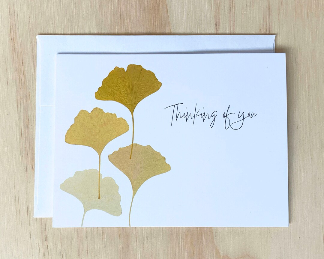 Gingko Biloba Thinking of You Greeting Card Made With Digital Images of ...