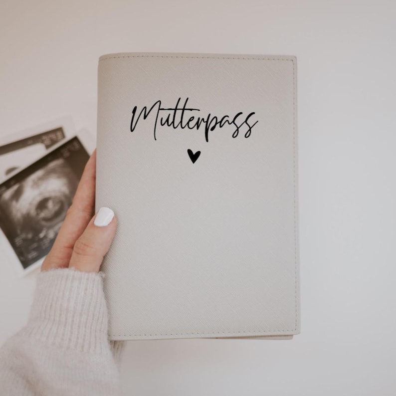 Personalized Maternity Record Book Cover, Simple Elegance, Light Grey ...