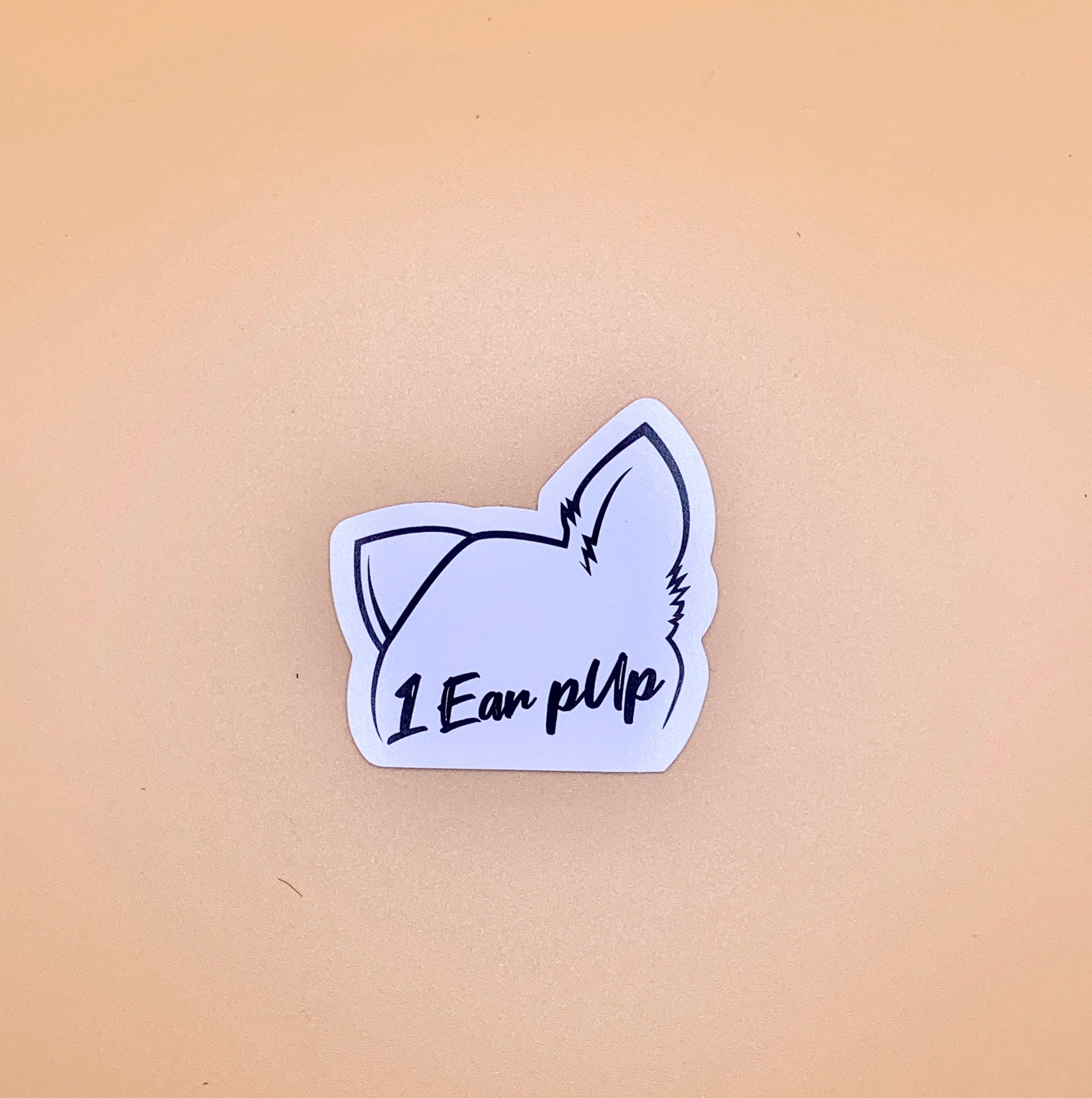 Stickers, Dog Stickers, Logo Stickers, 1 Ear Pup Sticker, Laptop ...