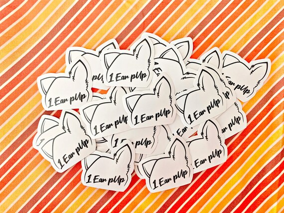Stickers Dog Stickers Logo Stickers 1 Ear Pup Sticker | Etsy