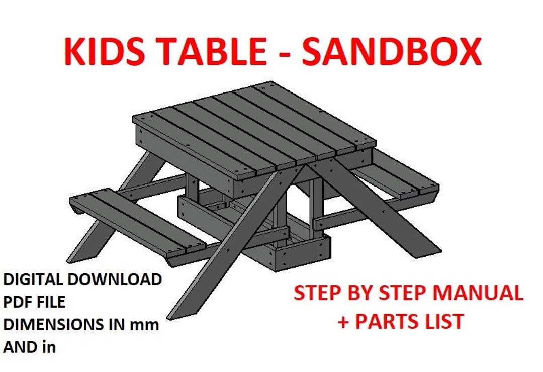 DIY - Kids Garden Table - Sandbox Pdf Manual. - Etsy