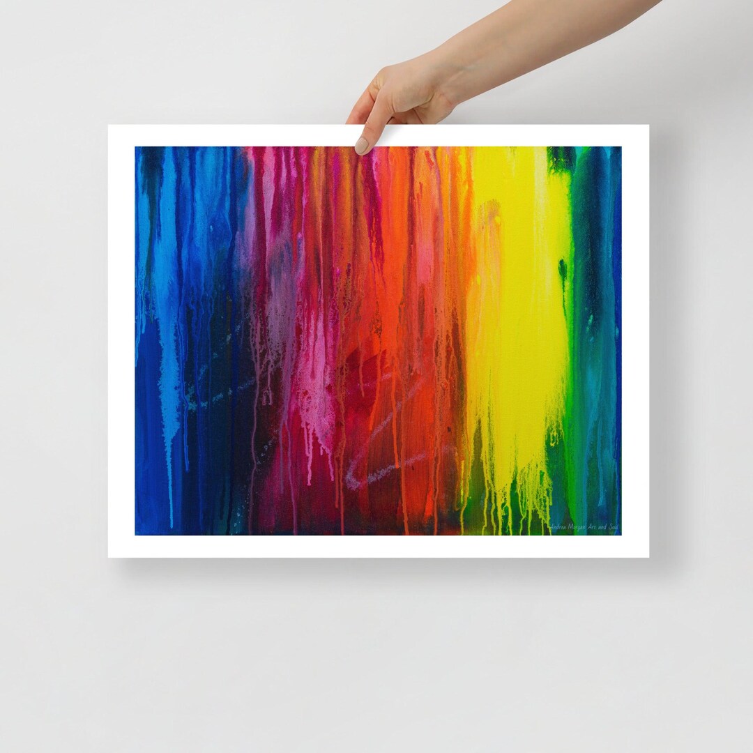 Drippy Rainbow Art Print - Etsy