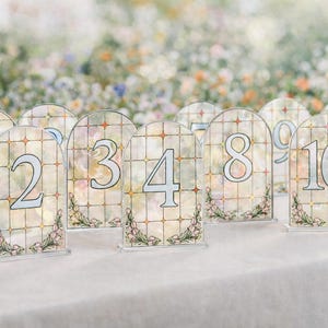 Pastel Faux Stained Glass DIY Wedding Table Numbers Template - Etsy