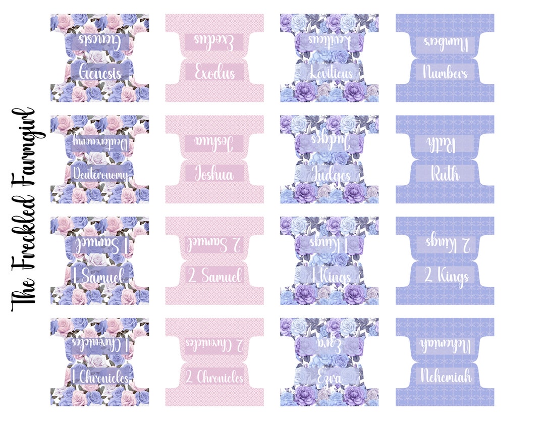 Bible Tabs Laminated Bible Tabs Floral Bible Tabs Bible Journaling Tabs ...