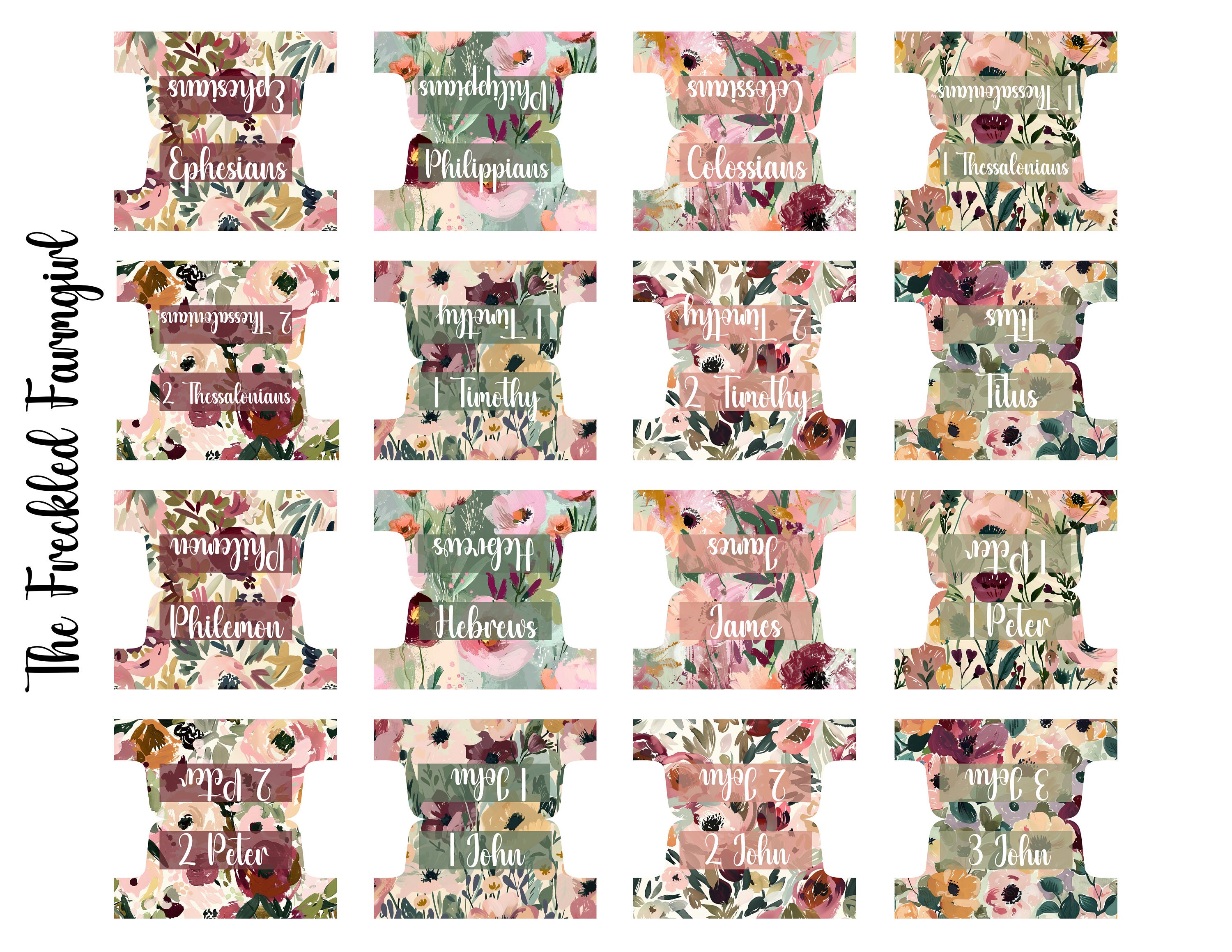 Bible Tabs Laminated Bible Tabs Floral Tabs for Bible Bright Bible Tabs ...