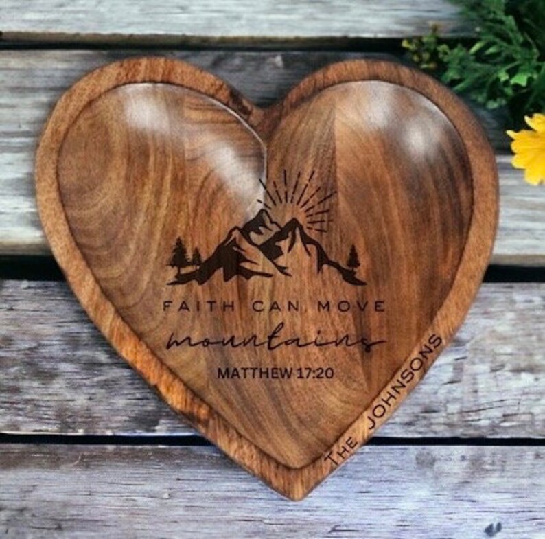 Scripture Bowl Personalized Wood Prayer Card Bowl Blessing Bowl ...