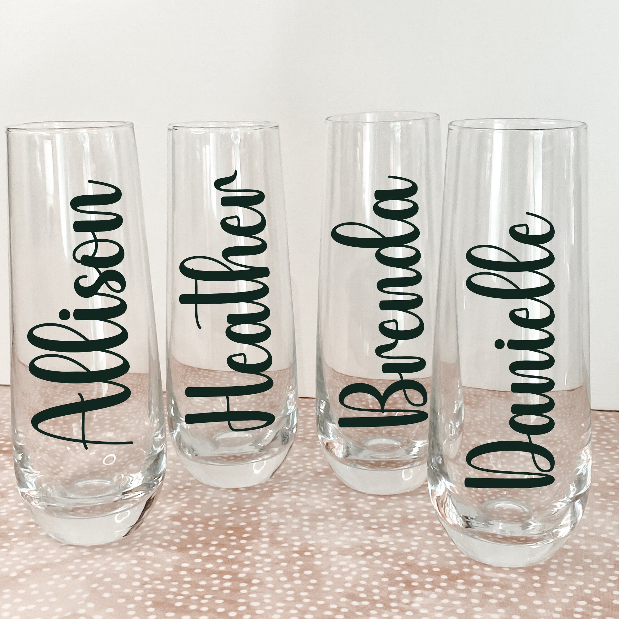 Custom Champagne Flutes Personalized Champagne Glasses Custom Stemless ...