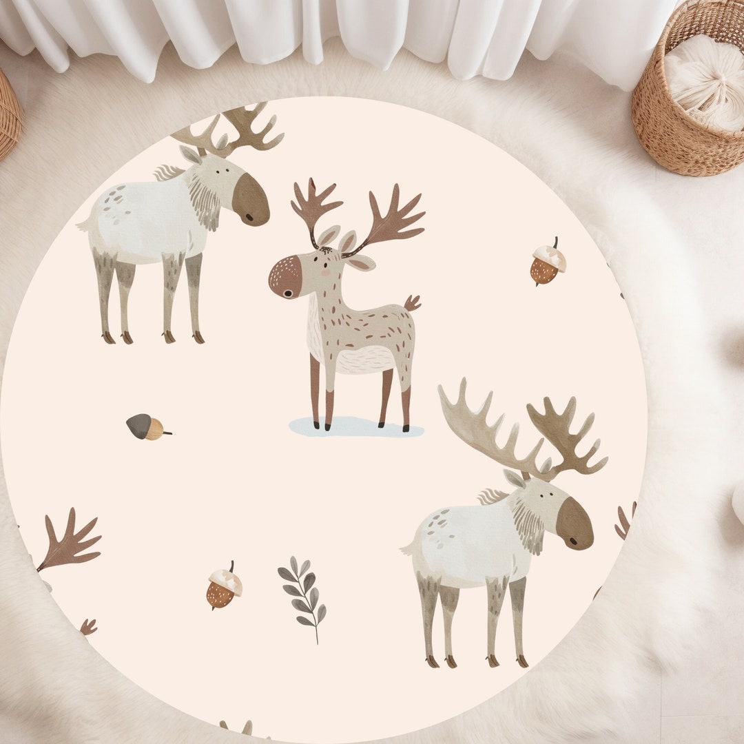 Custom Round Rug Nursery Decor Toddler Room Decoration Child Bedroom ...