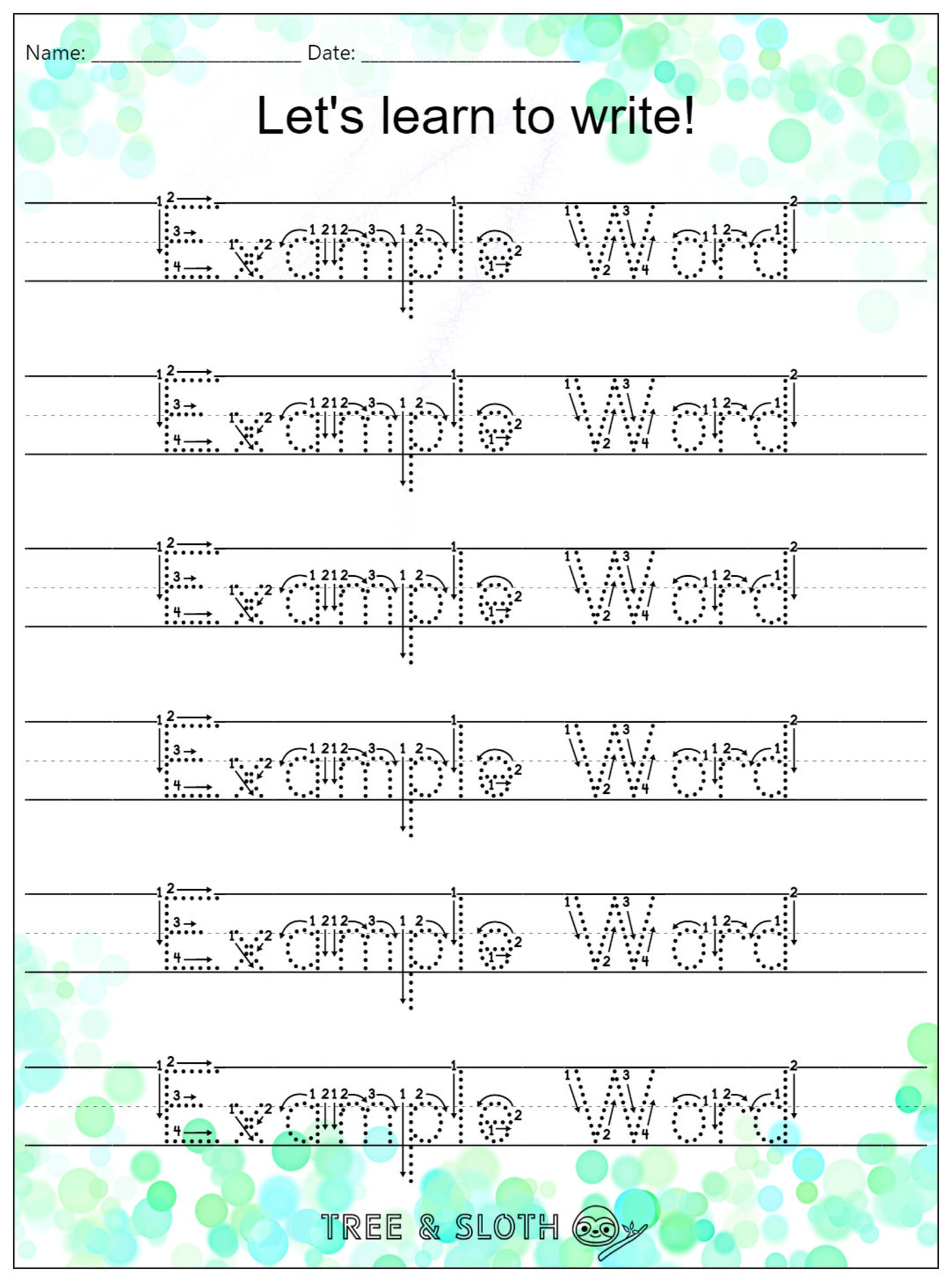Learn How to Write Custom Name Tracing/sentence Worksheet Printable ...