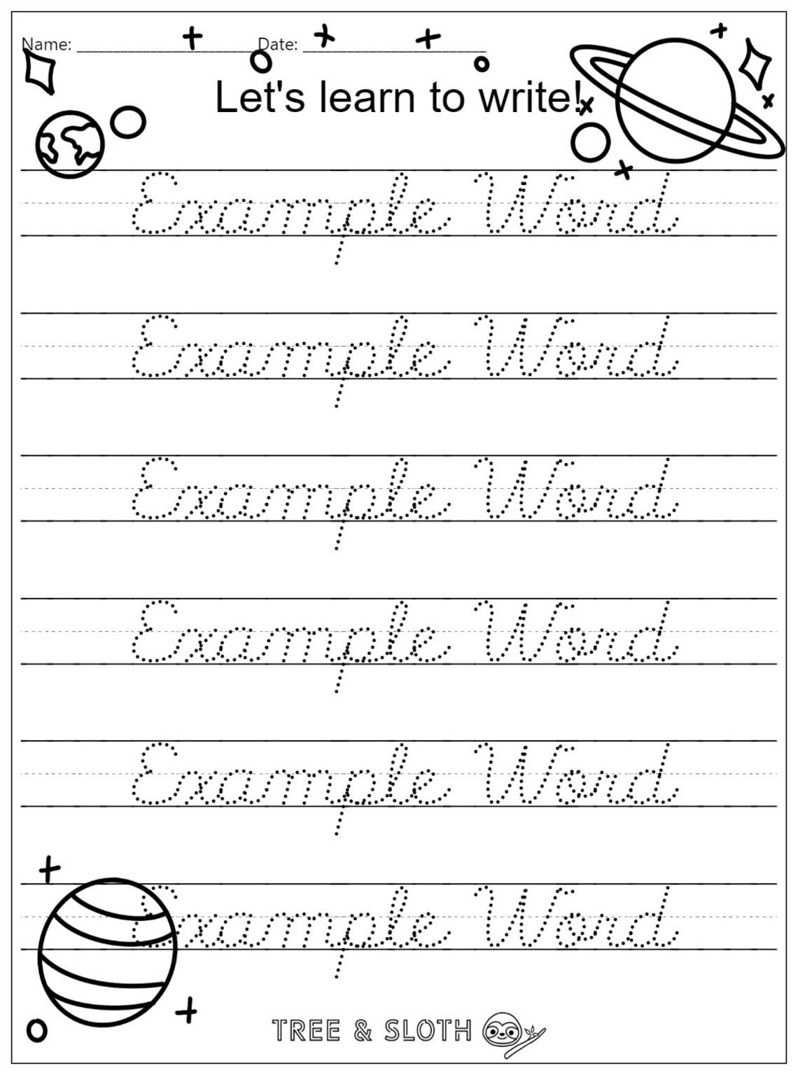 Learn How to Write Custom Name Tracing/sentence Worksheet - Etsy