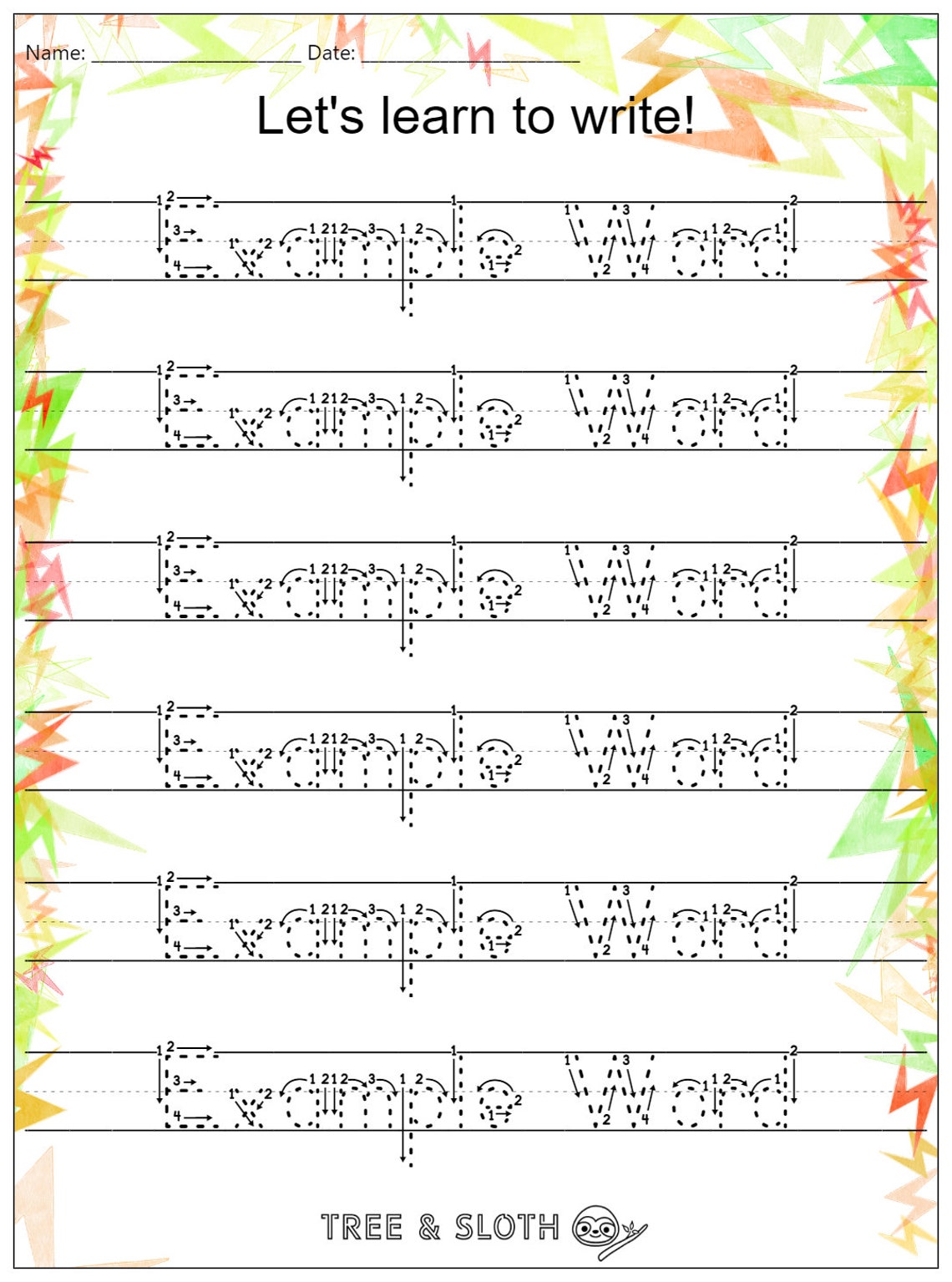 Learn How to Write Custom Name Tracing/sentence Worksheet | Etsy