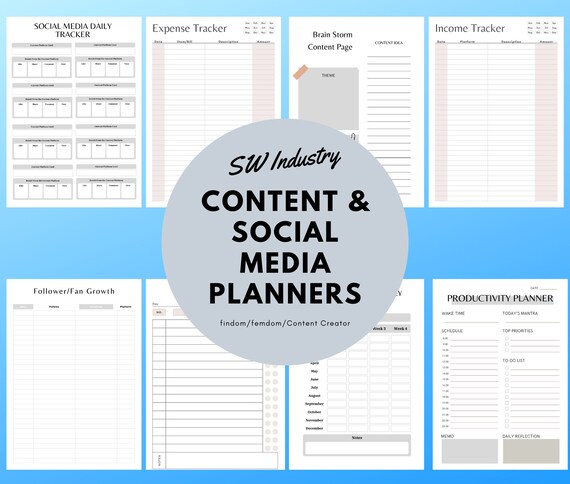 Content Planner Social Media Tracker Content Printable - Etsy