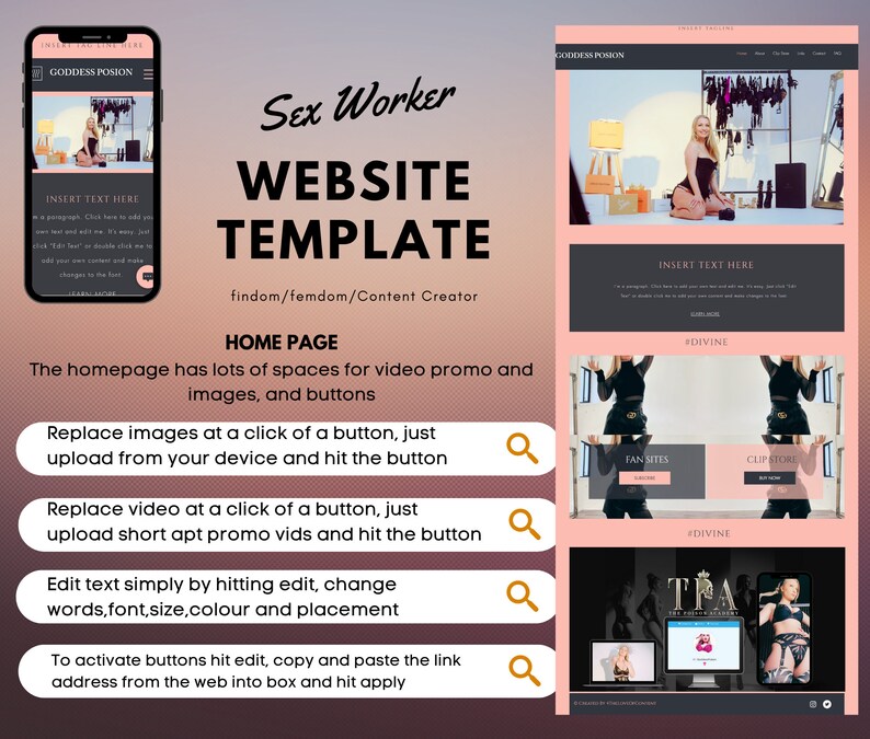 Editable SW Website Template Onlyfans Guide 5 Page Website Template ...
