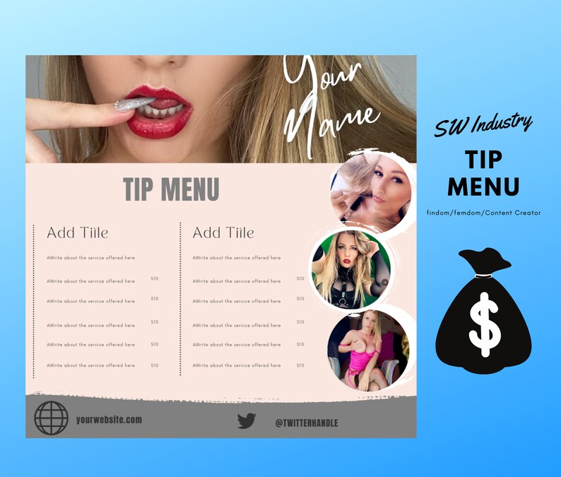 Onlyfans Tip Menu Content Ideas Sex Worker Tip Menu Findom Femdom Only Fans Guide Etsy