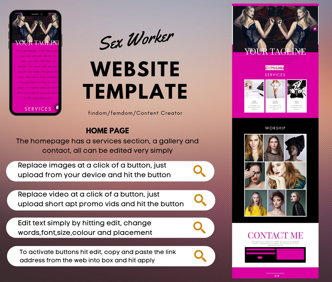 Editable SW Website Template Onlyfans Guide 5 Page Website | Etsy