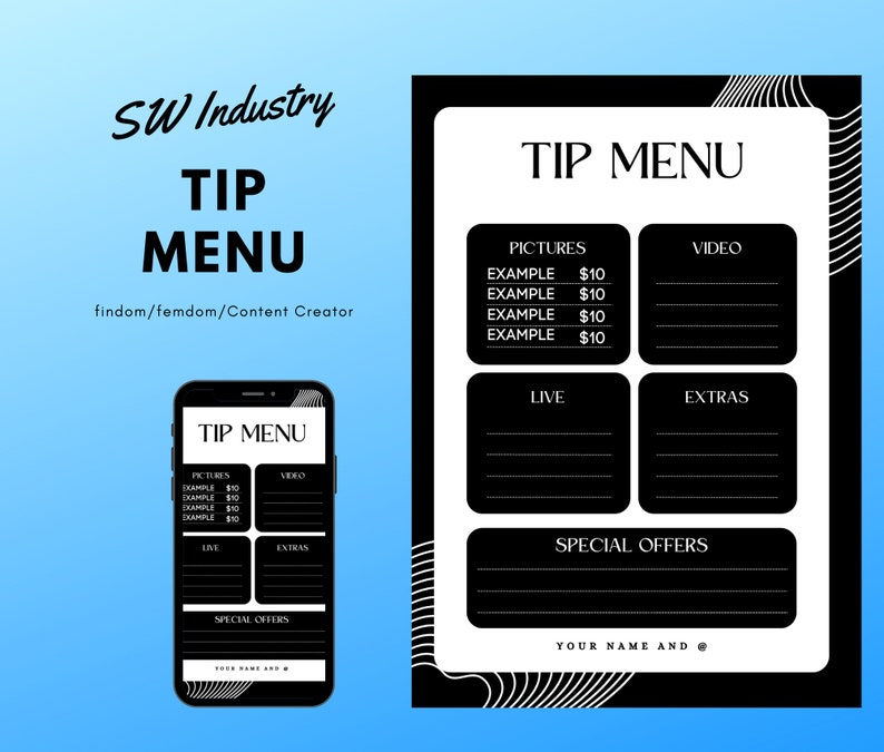 Onlyfans Tip Menu Content Ideas Sex Worker Tip Menu Findom Femdom Only Fans Guide Etsy