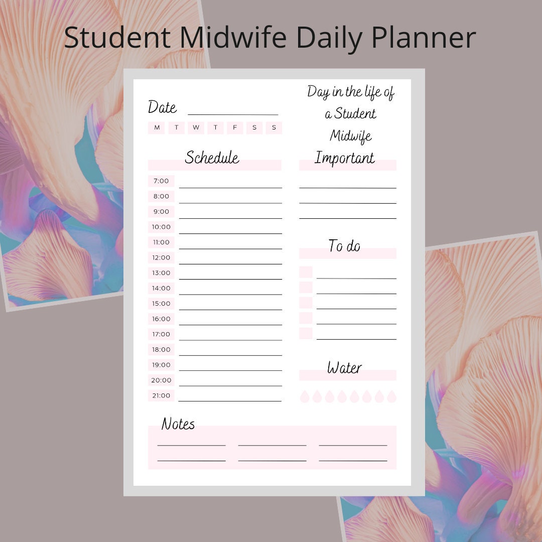 Student Midwife Daily Planner Sheet A4 Download - Etsy UK