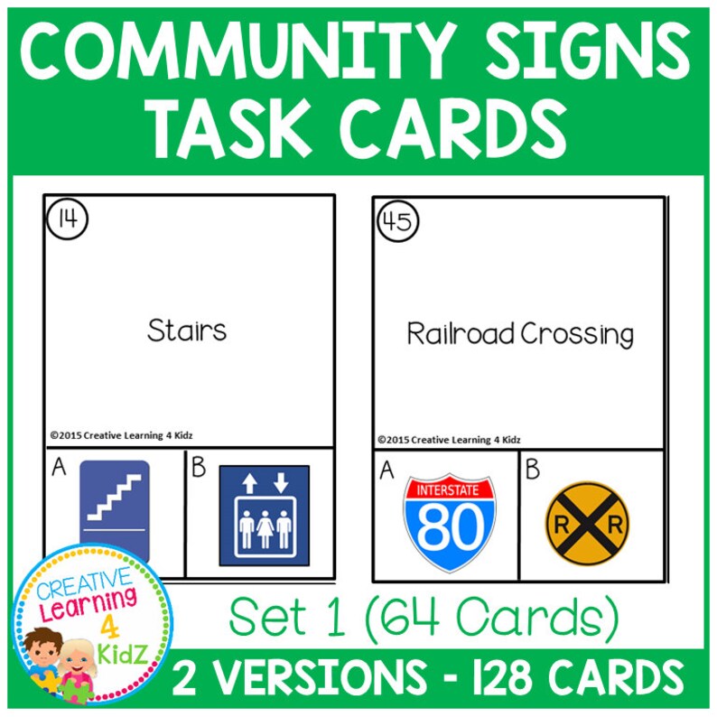 Community Signs Task Cards Survival Signs - Etsy