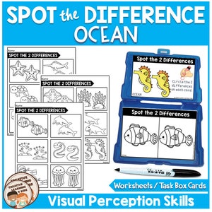 Spot the Difference Ocean Task Box Cards Visual Perception Skills - Etsy UK