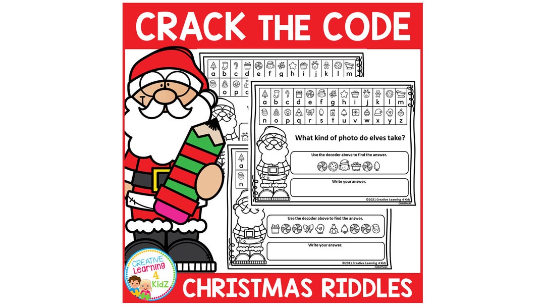 Crack the Code Christmas Riddles Secret Code Worksheets - Etsy