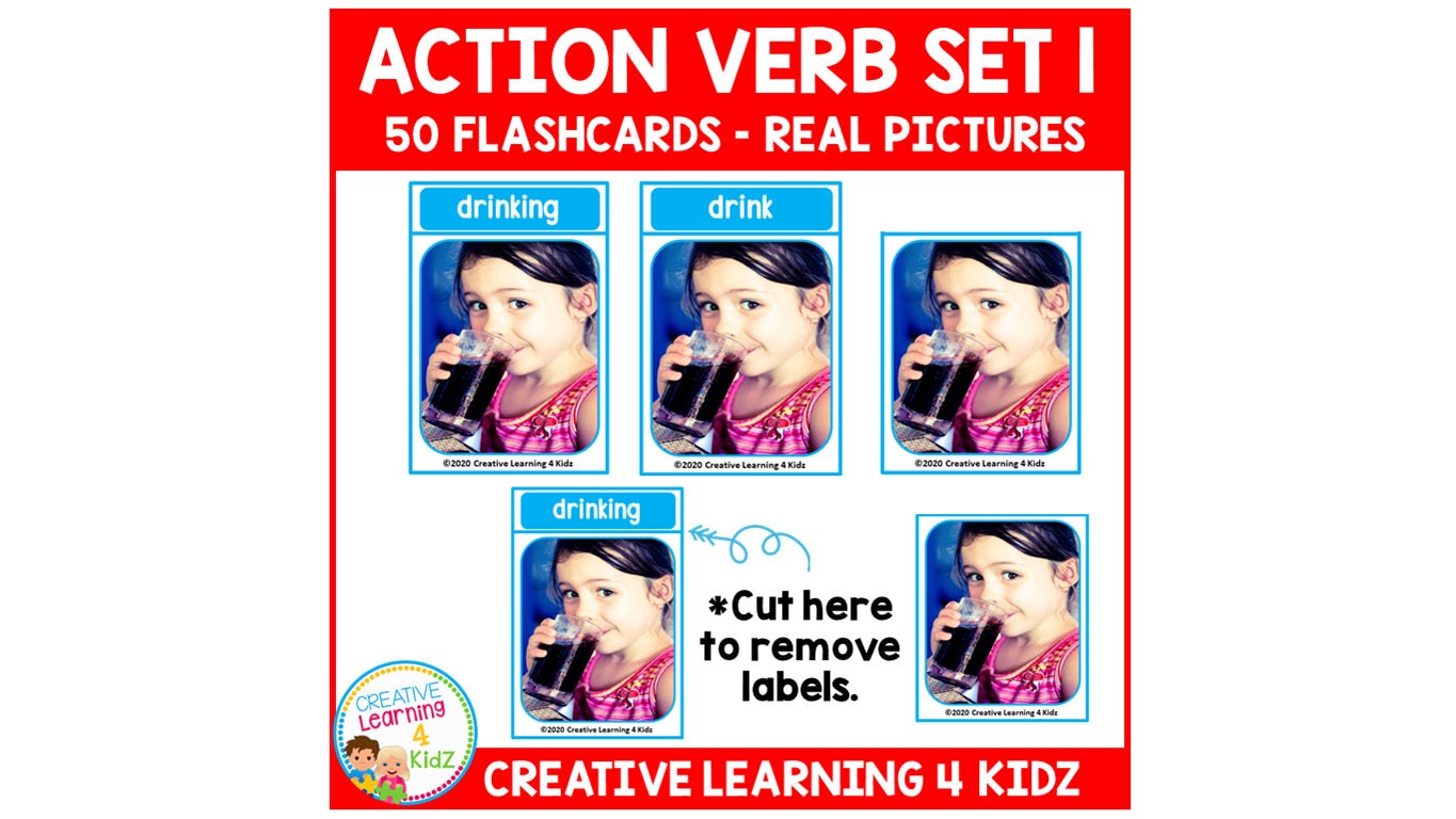 Action Verb Cards Set 1 - Etsy