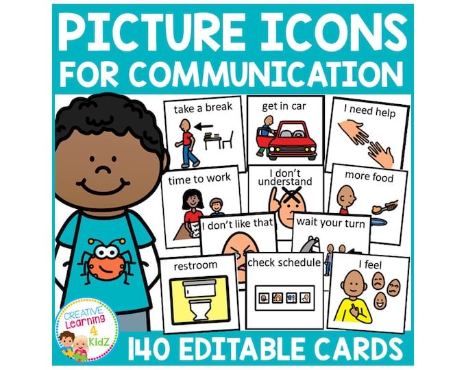 Picture Communication Board Keyring Cards Communication Cards for Non ...