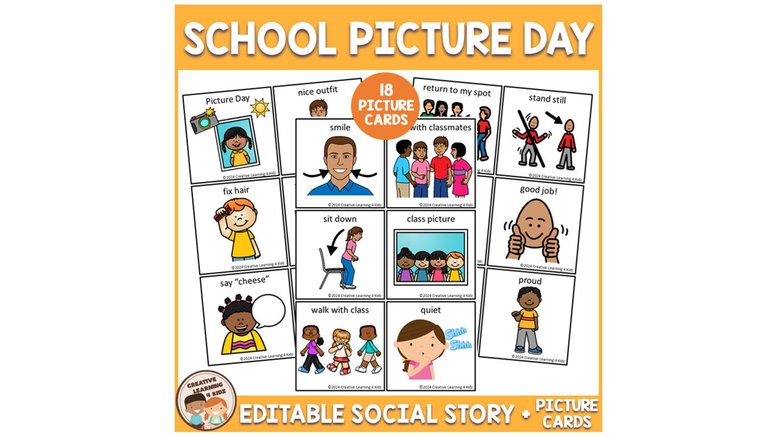 Social Story Picture Day (editable) Book Special Education Autism PCS ...