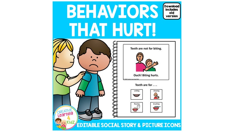 Social Story Behaviors That Hurt! (editable) Book Special Education ...