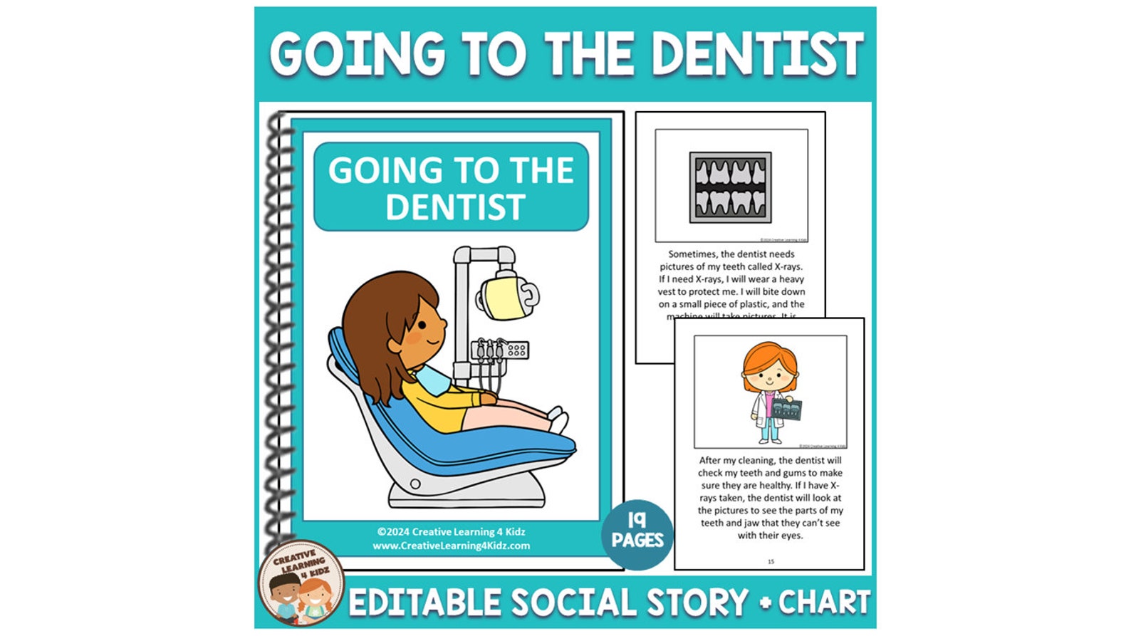 Social Story Going to the Dentist Book & Chart Autism Dental Health ...