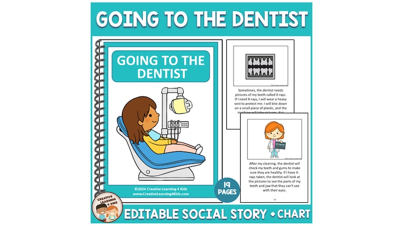 Social Story Going to the Dentist Book & Chart Autism Dental Health ...