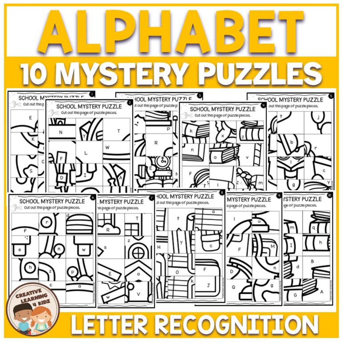 Back to School Alphabet Matching Mystery Puzzles Letter Recognition - Etsy