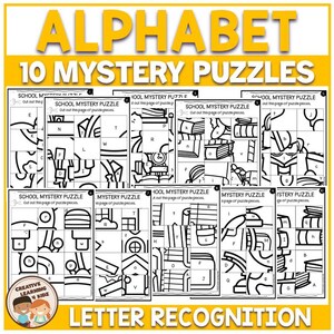 Back to School Alphabet Matching Mystery Puzzles Letter Recognition - Etsy