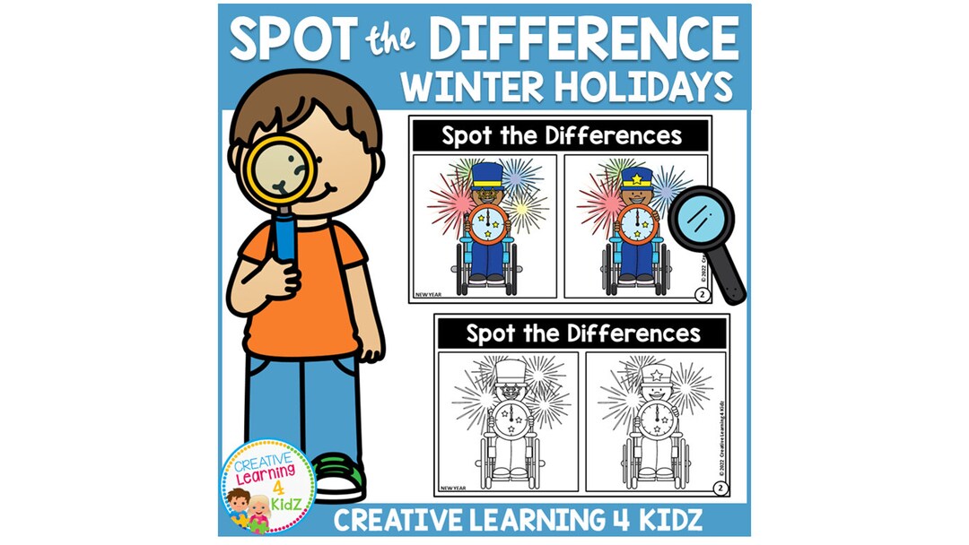 Spot the Difference Cards Winter Holidays Visual Perception - Etsy