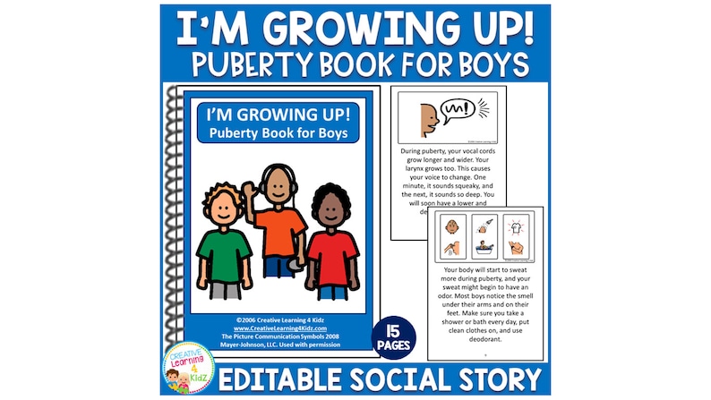 Puberty Book for Boys (editable) Social Story - Etsy