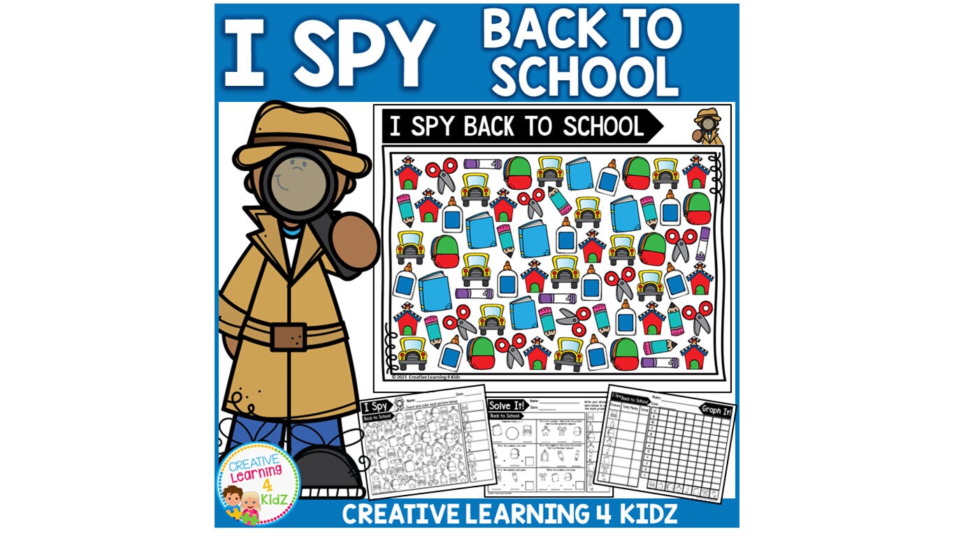 I Spy Back to School Counting Coloring Tally and Graphing - Etsy