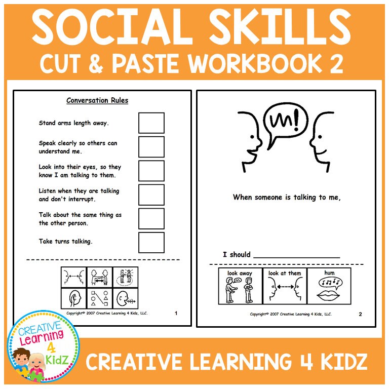 Cut & Paste Social Skills Workbook 2 Autism Special Education Life ...