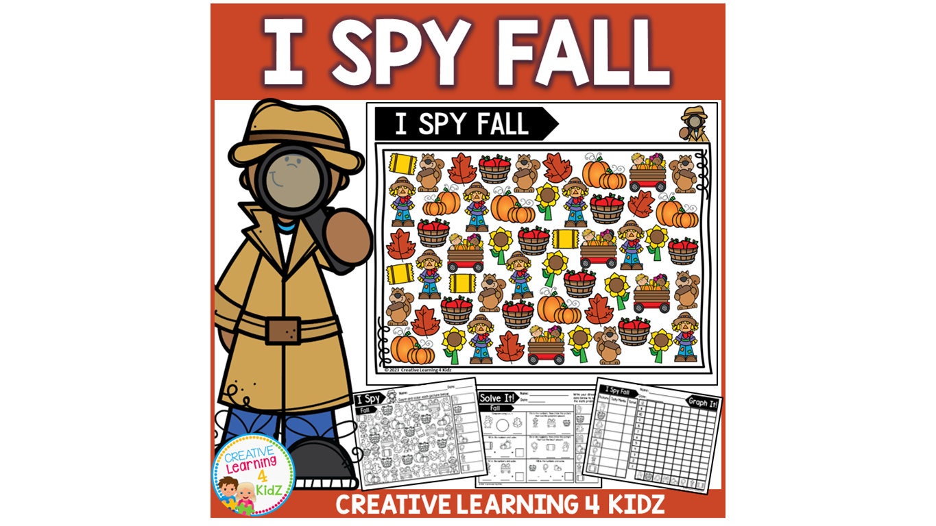 I Spy Fall Counting, Coloring, Tally and Graphing Activities - Etsy