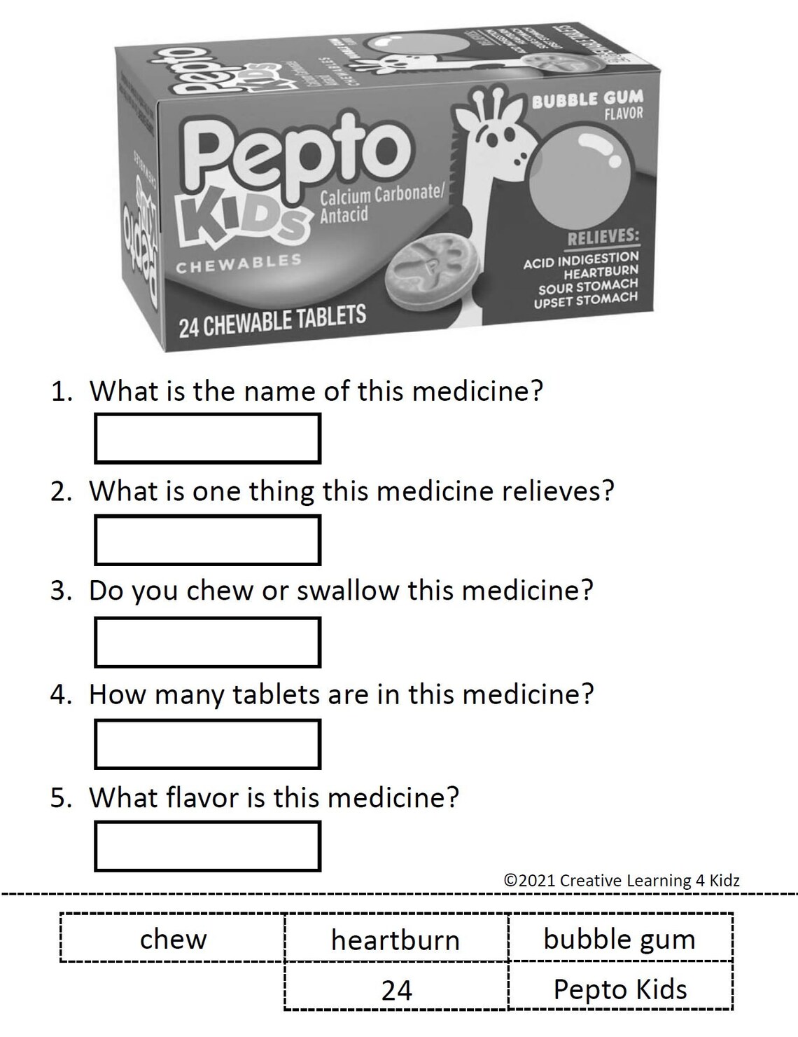 Life Skills: Reading Medicine Labels Worksheets Special | Etsy