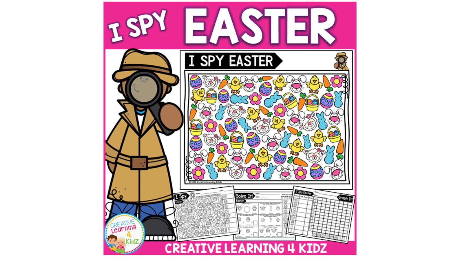I Spy Easter Worksheets | Counting, Graphing, and Tally Mark Math ...