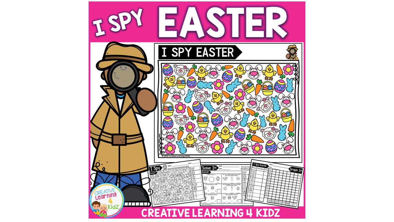 I Spy Easter Counting, Coloring, Tally and Graphing Activities - Etsy
