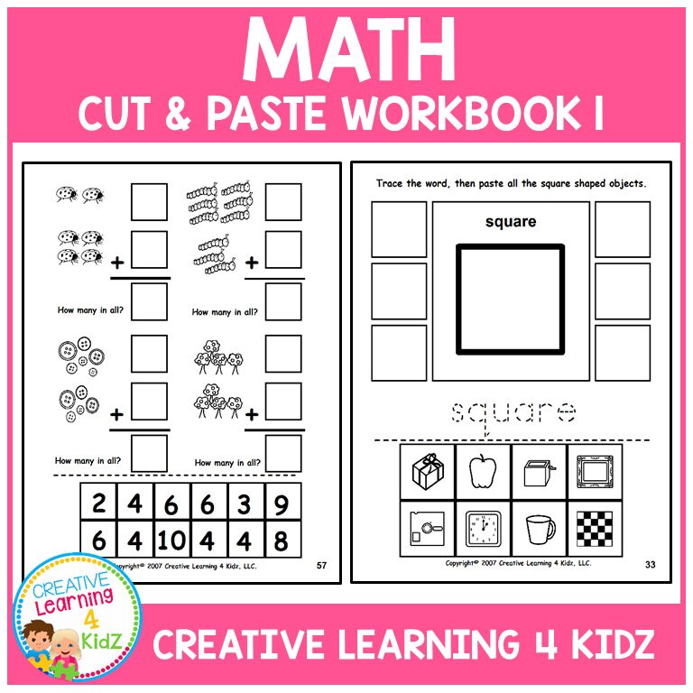 Cut & Paste Math Workbook 1 ABA Autism - Etsy