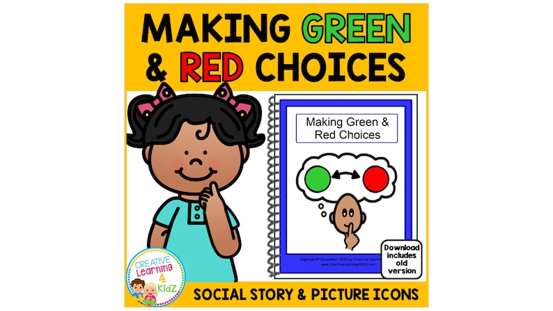 Social Story Making Green & Red Choices (editable) Book Special ...