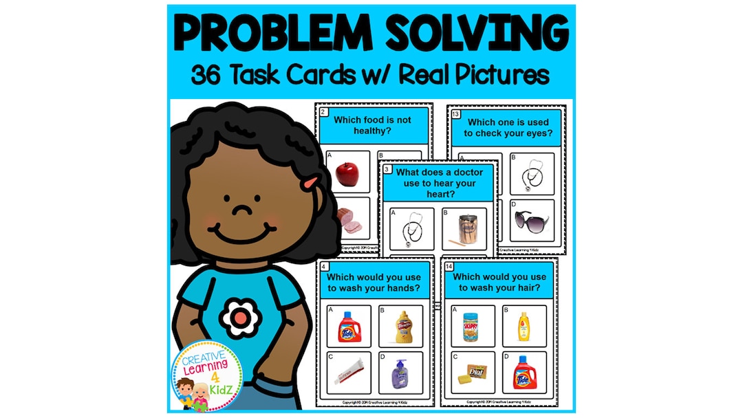 Problem Solving Task Cards ABA Special Education - Etsy