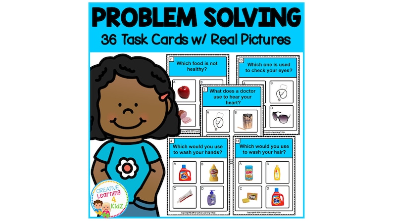 Problem Solving Task Cards ABA Special Education - Etsy