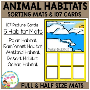 Animal Habitats Sorting Mats - Etsy