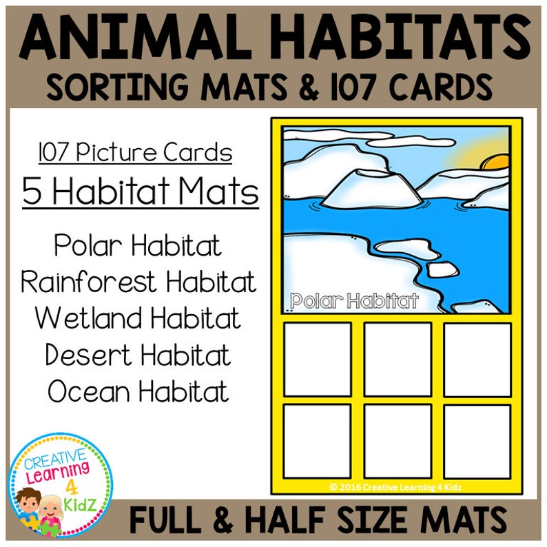 Animal Habitats Sorting Mats - Etsy