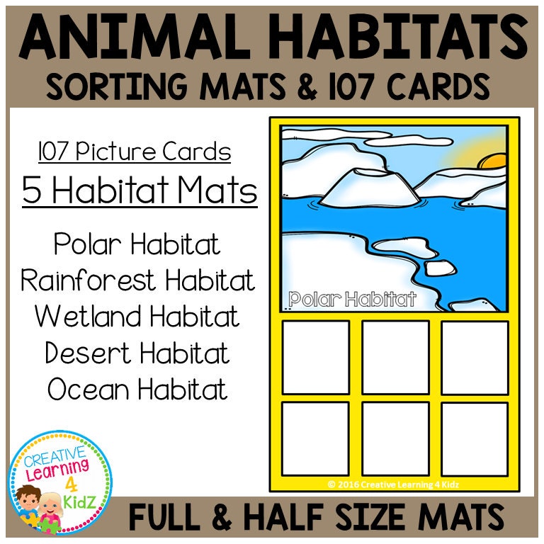 Animal Habitats Sorting Mats - Etsy
