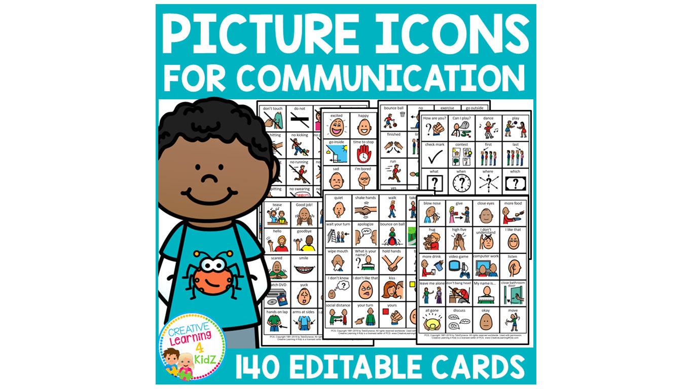 Visual Communication Picture Icons Set 2 PCS 140 Schedule Cards ...