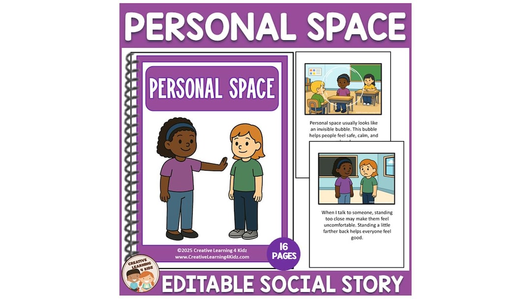 Personal Space Social Story (editable) | Understanding Boundaries for ...