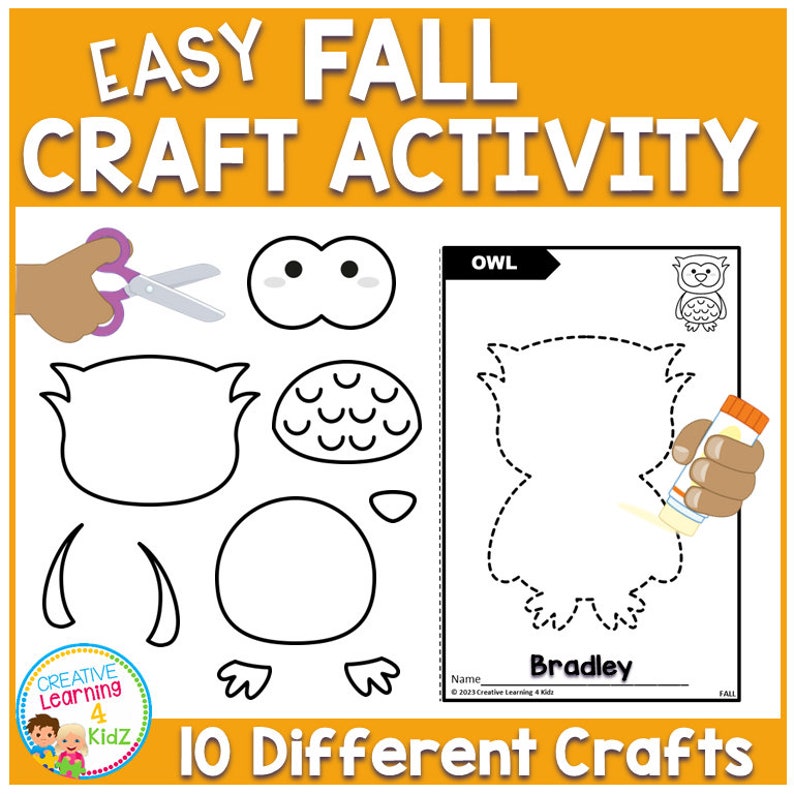 Easy Fall Craft Activity Cut and Paste Autumn Fine Motor Skills - Etsy